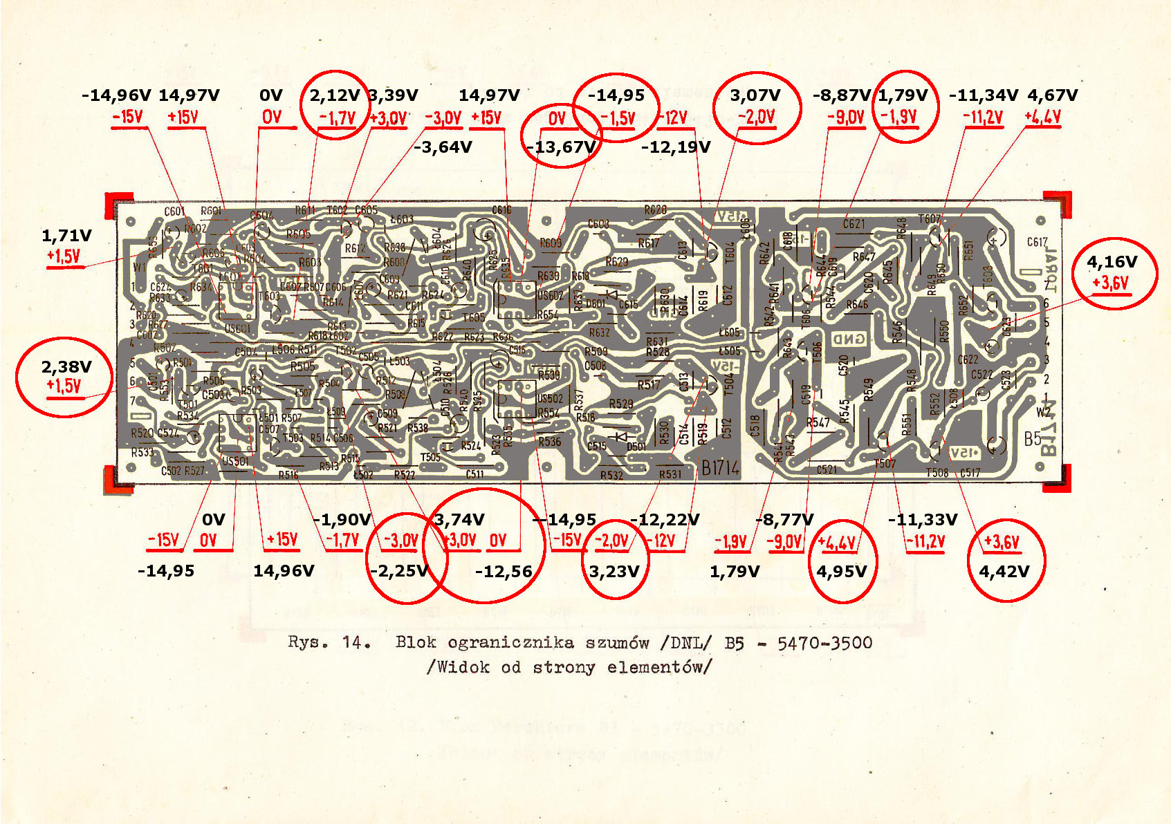 Radmor 5470 - nieprawidłowe napięcia po wymianie elektrolitów i ...