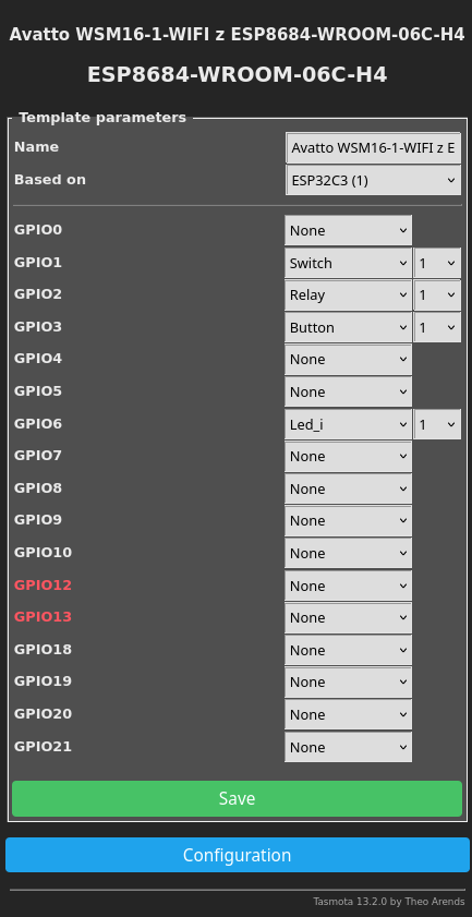 Avatto WSM16-1-WIFI CBU BK7231N transplantacja na ESP8684-WROOM-06C-H4 ...