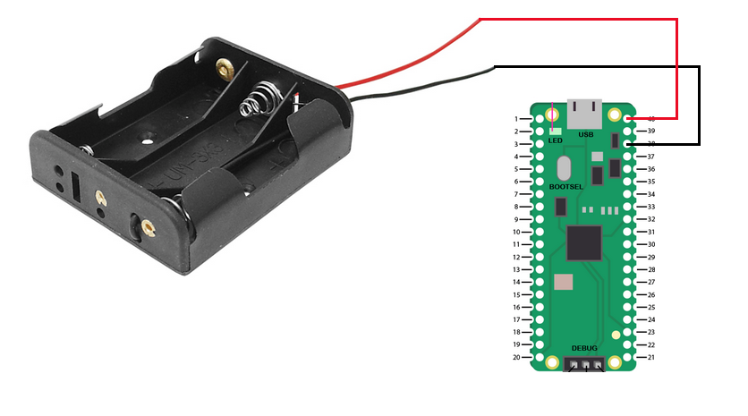 Raspberry pi pico - zasilanie z baterii lub akumulatorów