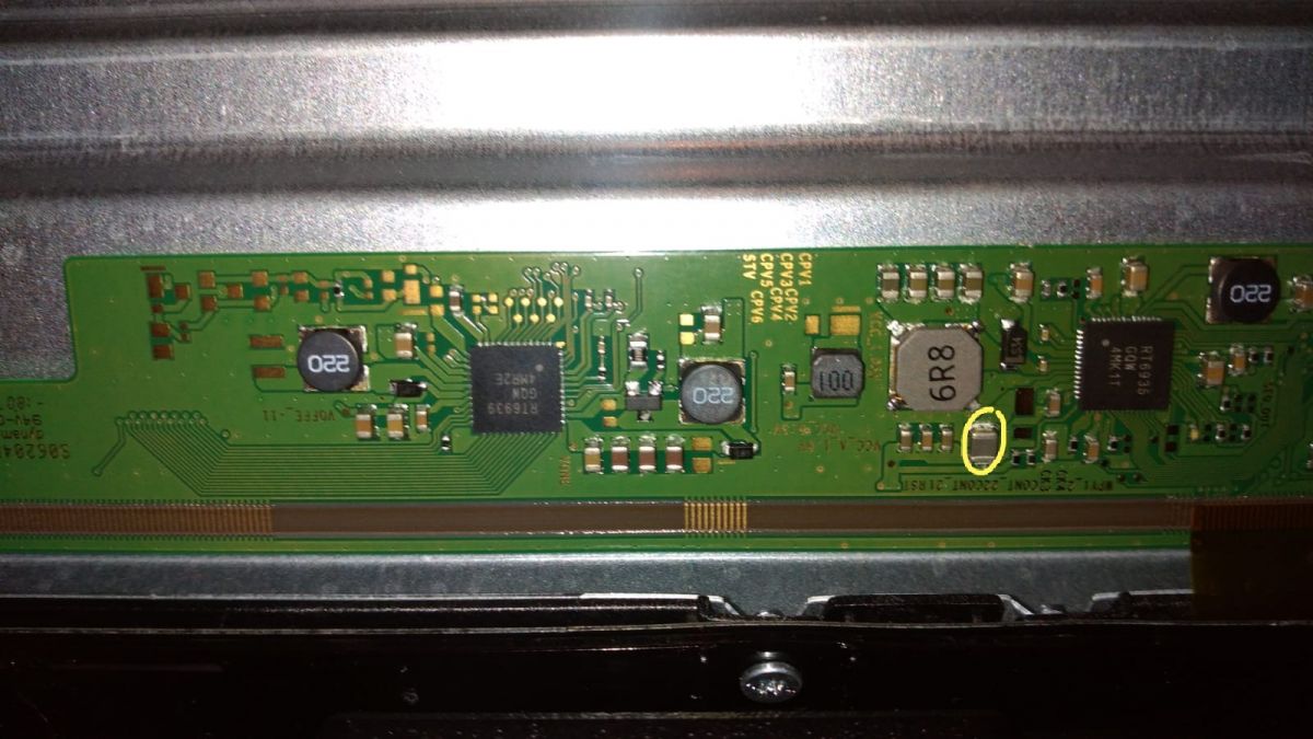 Brak napięcia VCC 3,3V na T-con w SHARP 40AJ2E, układ Winbond 25Q16