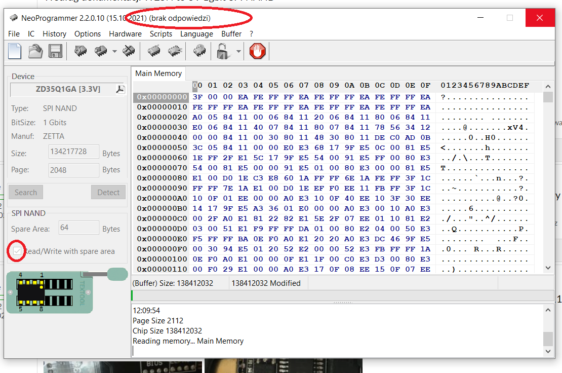 [Rozwiązano] Czy CH341A lub MTX SPI NAND Flasher odczytają Dosilicon ...
