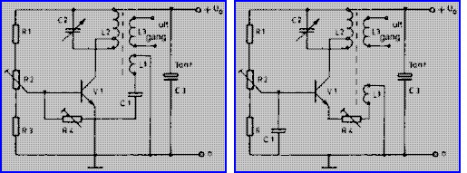 Schemat ideowy generatora Meissnera w układzie wspólnej bazy (WB)