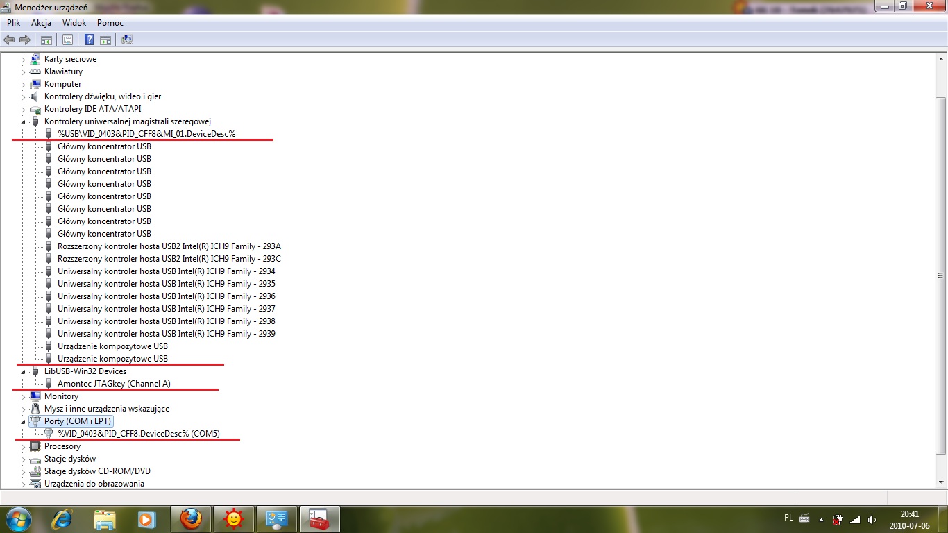 Konfiguracja AT91sam7x256 + jtag lock pick pod Windows 7 64b