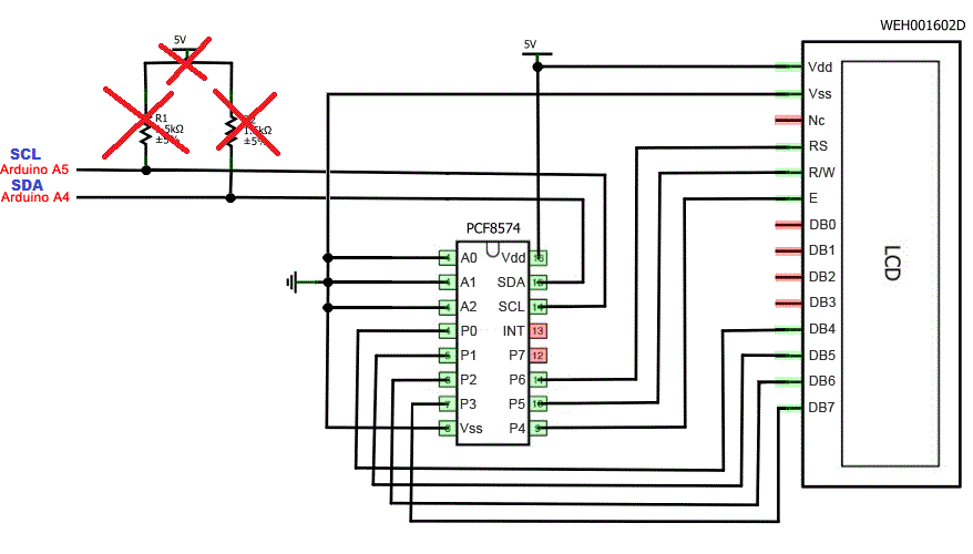 Arduino LEANARDO + pcf8574N + LCD / wyświetla tylko pierwszą literę