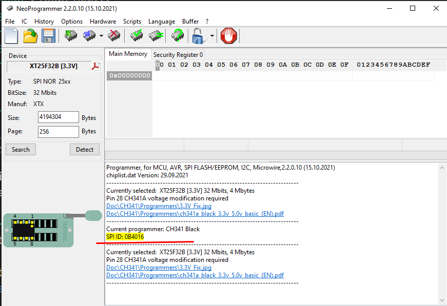 Programator SPI CH341 - obsługa przez CH341DLL w C#, transakcje SPI i ...