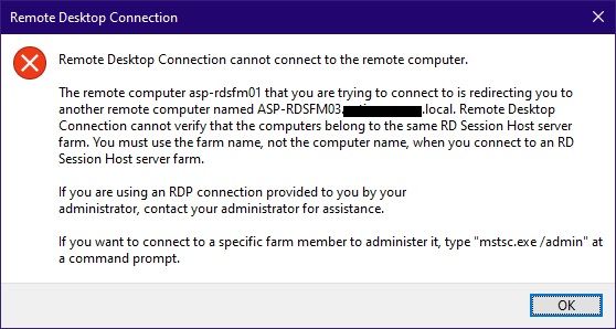 RDS Farm, connection broker, hosts and mstsc /admin : r/sysadmin