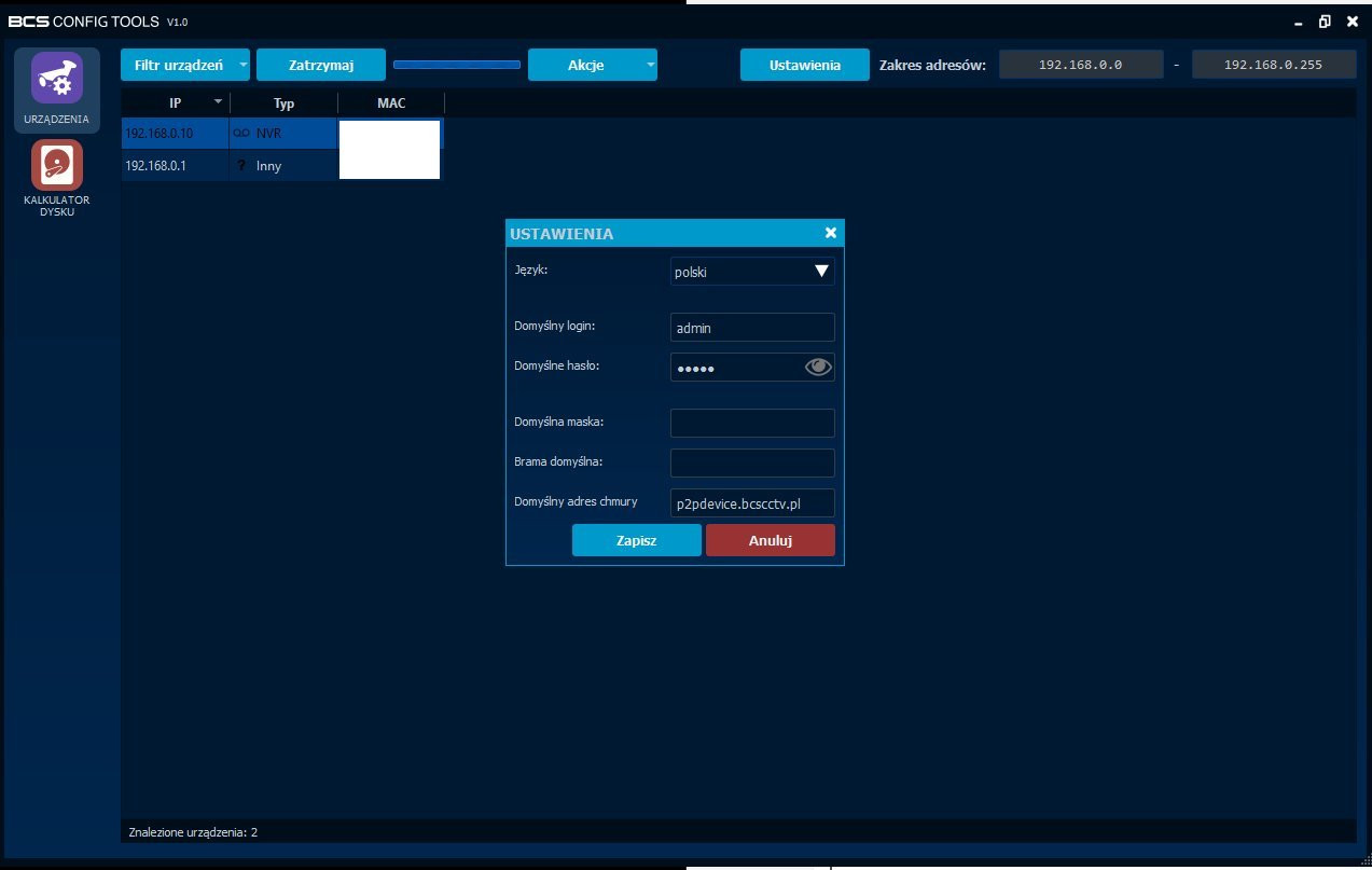 Problem z rejestracją p2p na stronie BCS dla rejestratora BCS-L-XVR1601