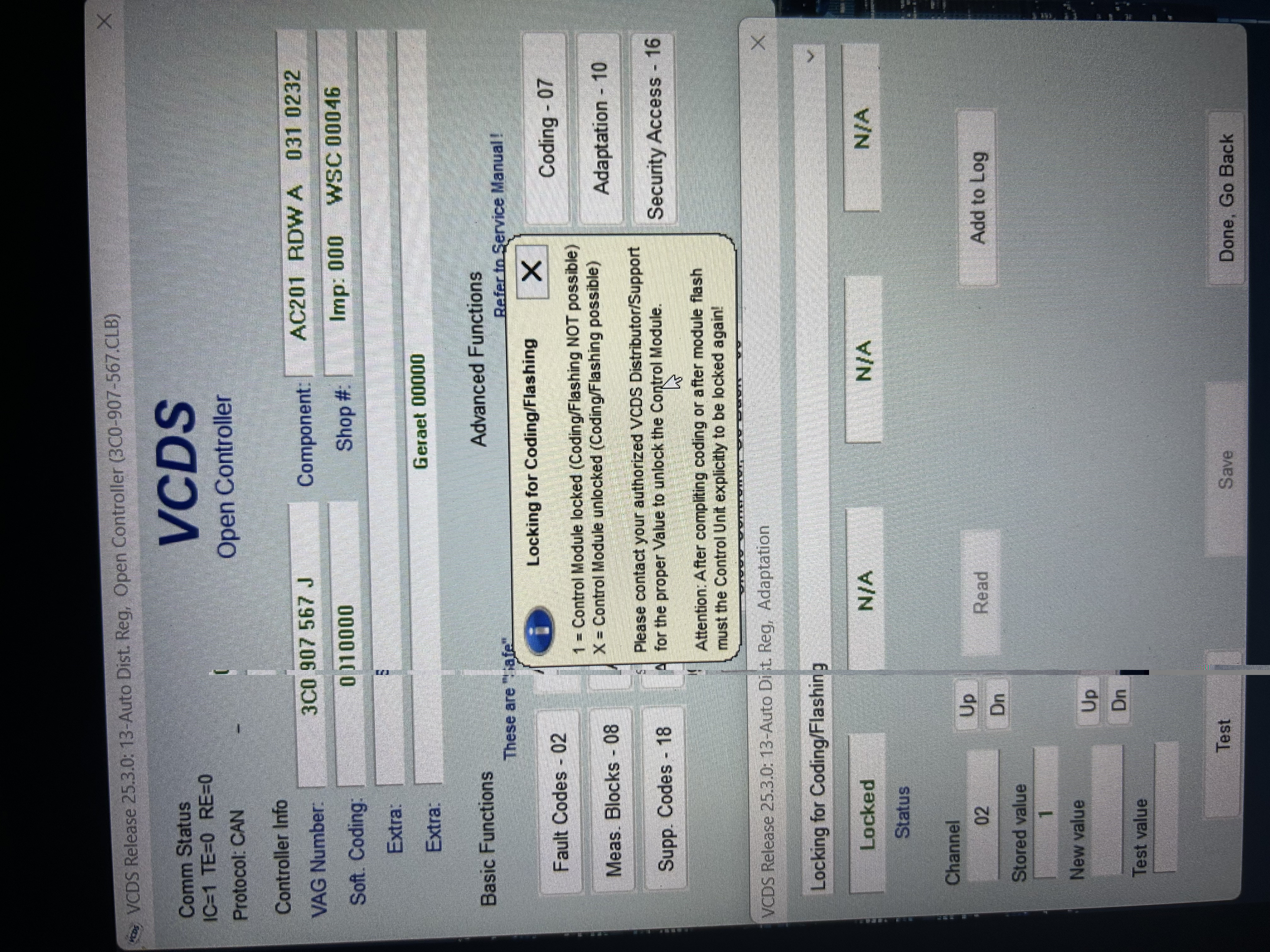 VW Passat B6 2.0 TDI 2009 – kod dostępu do modułu 13 auto distance ...