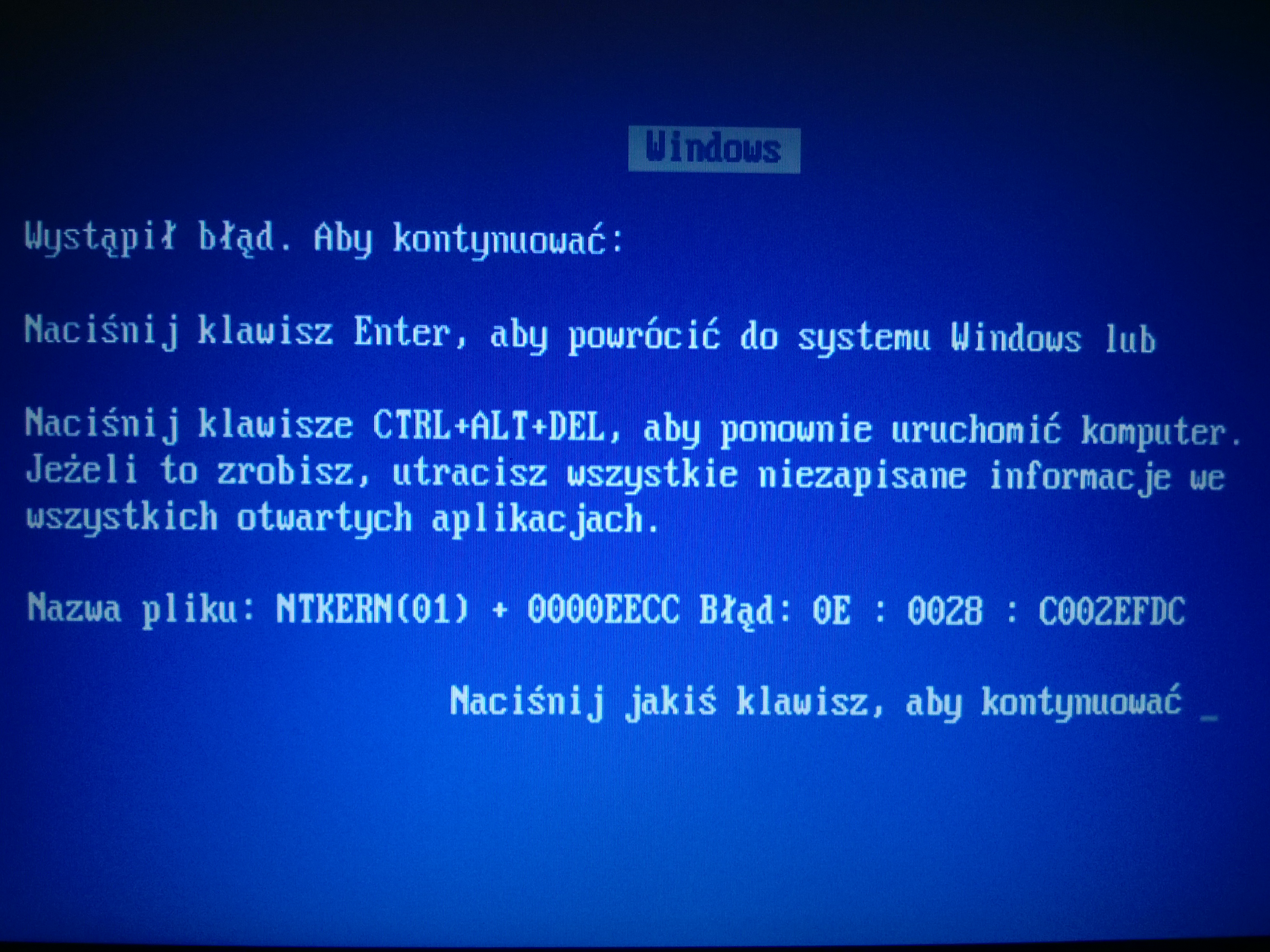 Compaq evo n160 - bluescreen przy wychodzeniu z aplikacji