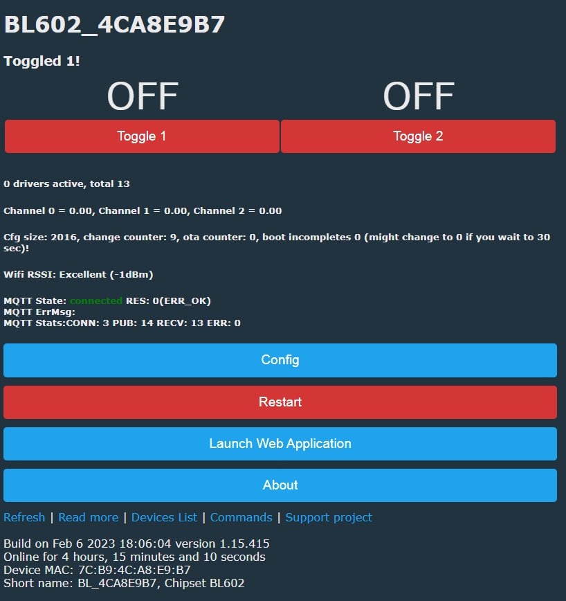 Tasmota replacement for BL602, programming, pairing with Home Assistant, now with OTA working! - 10