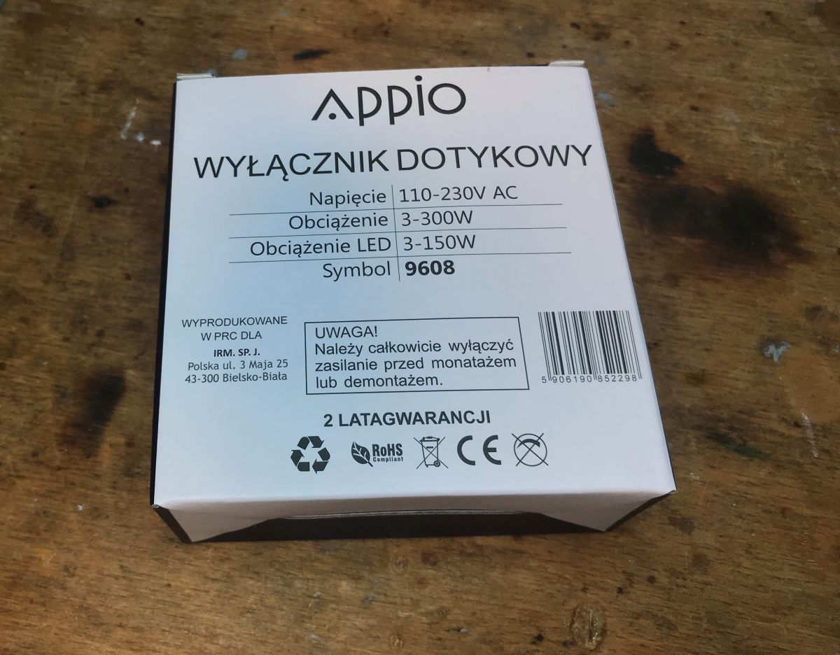 Zmiana firmware ESP8266 dla smart włącznika światła Appio 1 Gang Switch ...