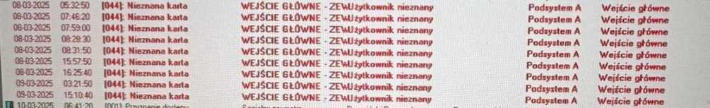 Samoistne odczyty kart Roger PR402DR-SET + PRT12LT - nieznana karta / nieznany użytkownik