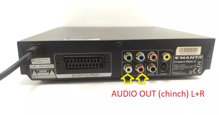 Odtwarzacz lub napęd DVD do wieży za pomocą RCA / USB / Scart