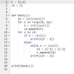 Nie zalicza mi zadania w spoju - Liczby Fibonacciego - Python