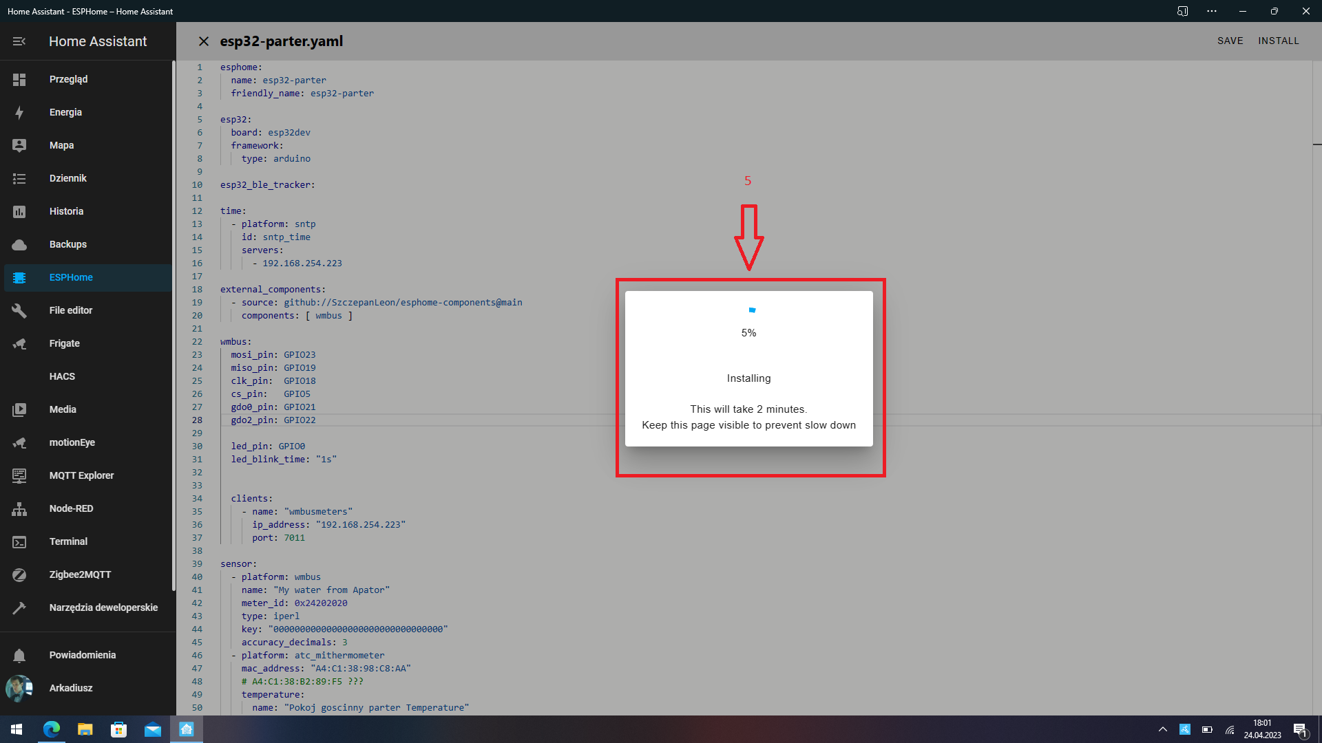 ESP32 Wroom resets after uploading configuration and connecting CC1101