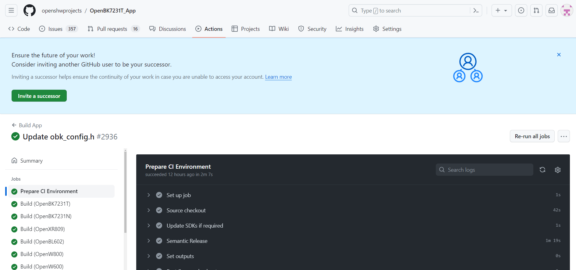 System online builds OpenBeken - kompilacja firmware dla wszystkich platform na Github