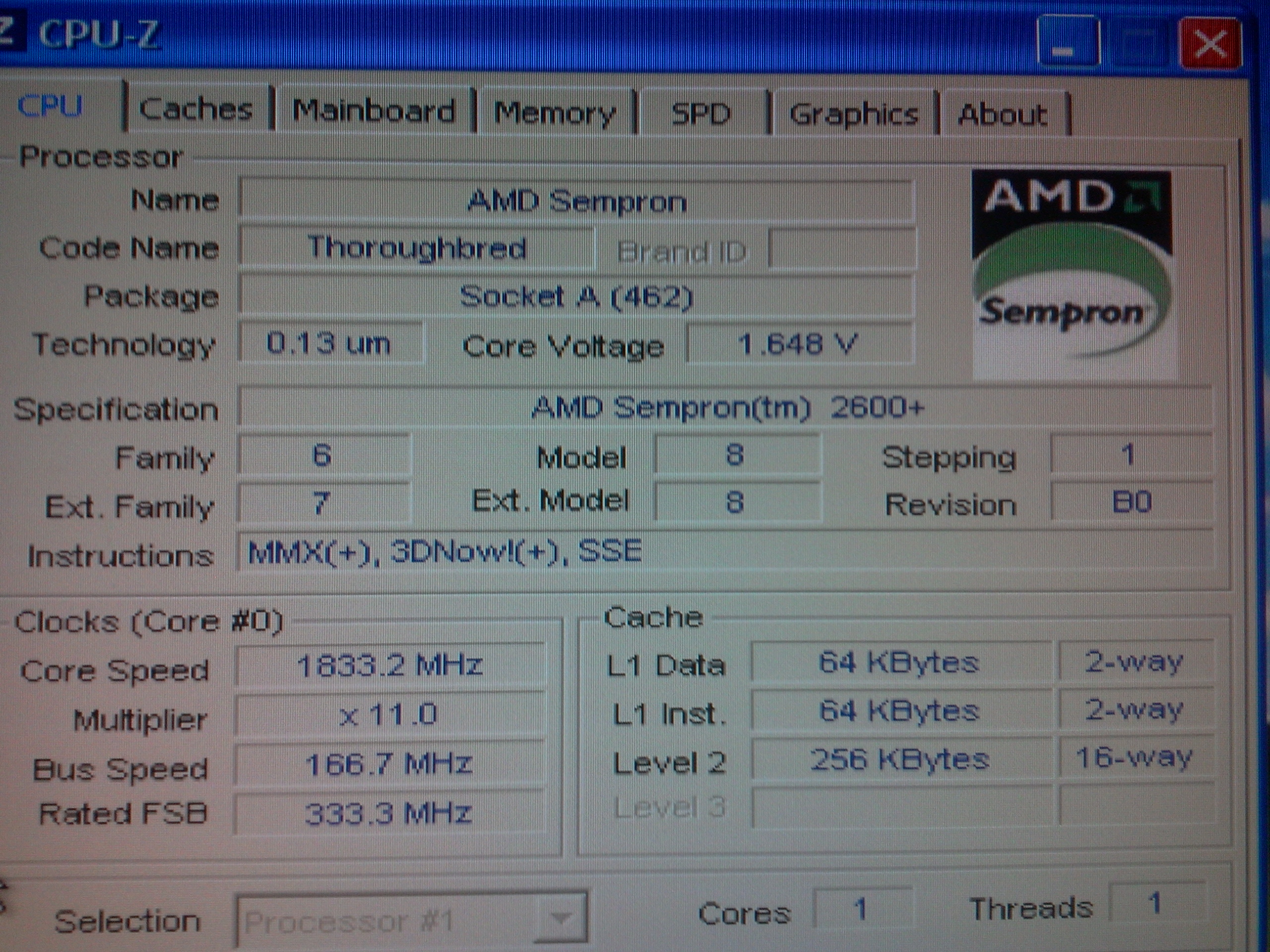 Jak sprawdzić oryginalne taktowanie procesora AMD Sempron 2600+?