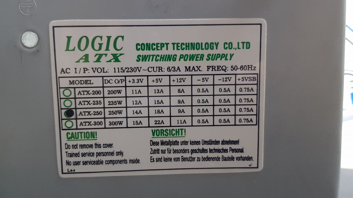 [Rozwiązano] Logic Concept ATX-250 - Zasilacz po zwarciu 3,3V podaje 2x ...