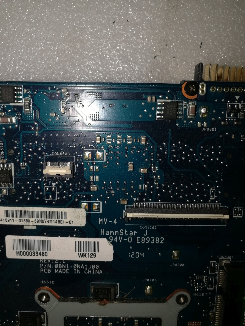 Hannastar MV-4 J 94V-0 E89382 - Identyfikacja elementu.