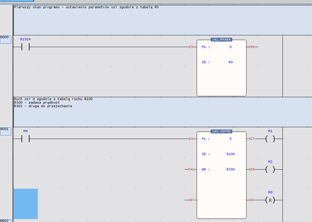 Sterownik PLC FATEK WinProLader Interpolacja liniowa w układzie X/Y/Z