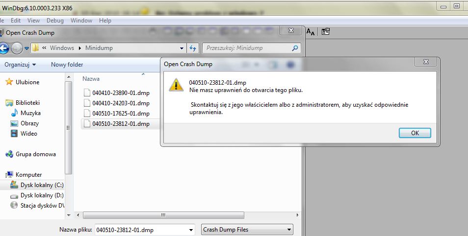 Niebieski ekran śmierci (BSOD) w Windows 7, kod błędu d1, jak naprawić?