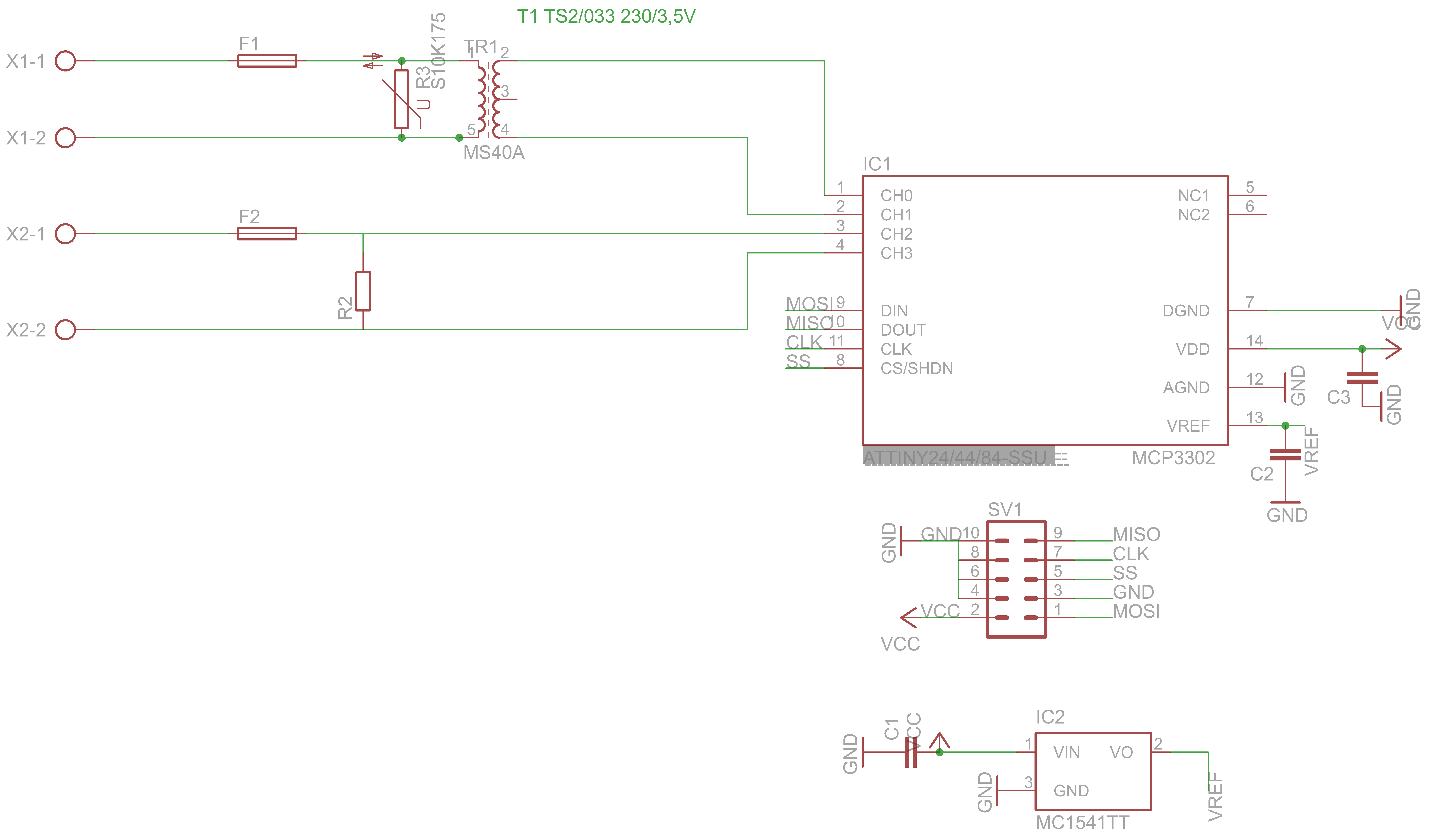 ATMEGA324 MCP3302 - komunikacja z ADC przez SPI, poprawność schematu.