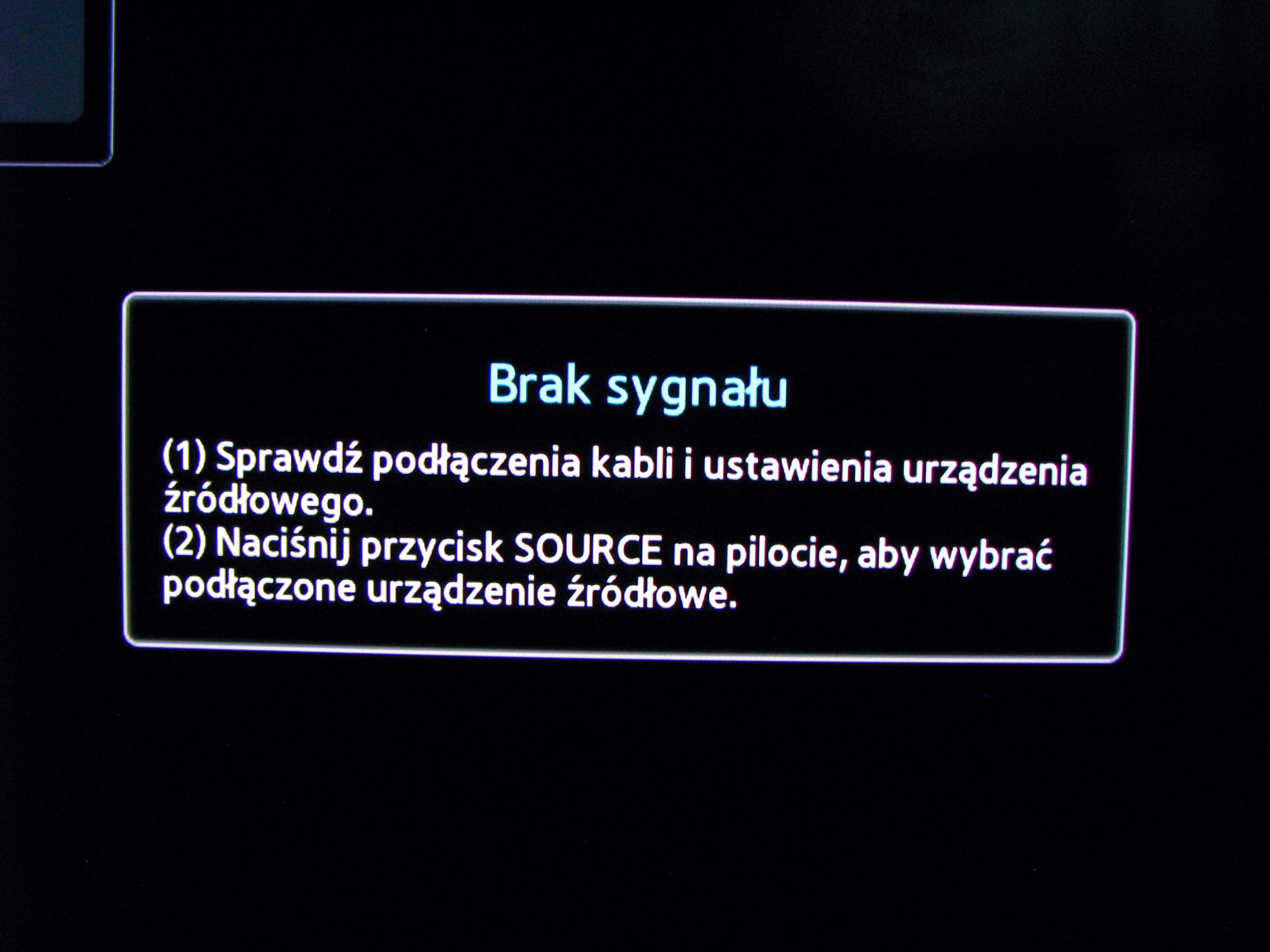 Samsung UE46ES6100W - brak sygnału we wszystkich portach HDMI