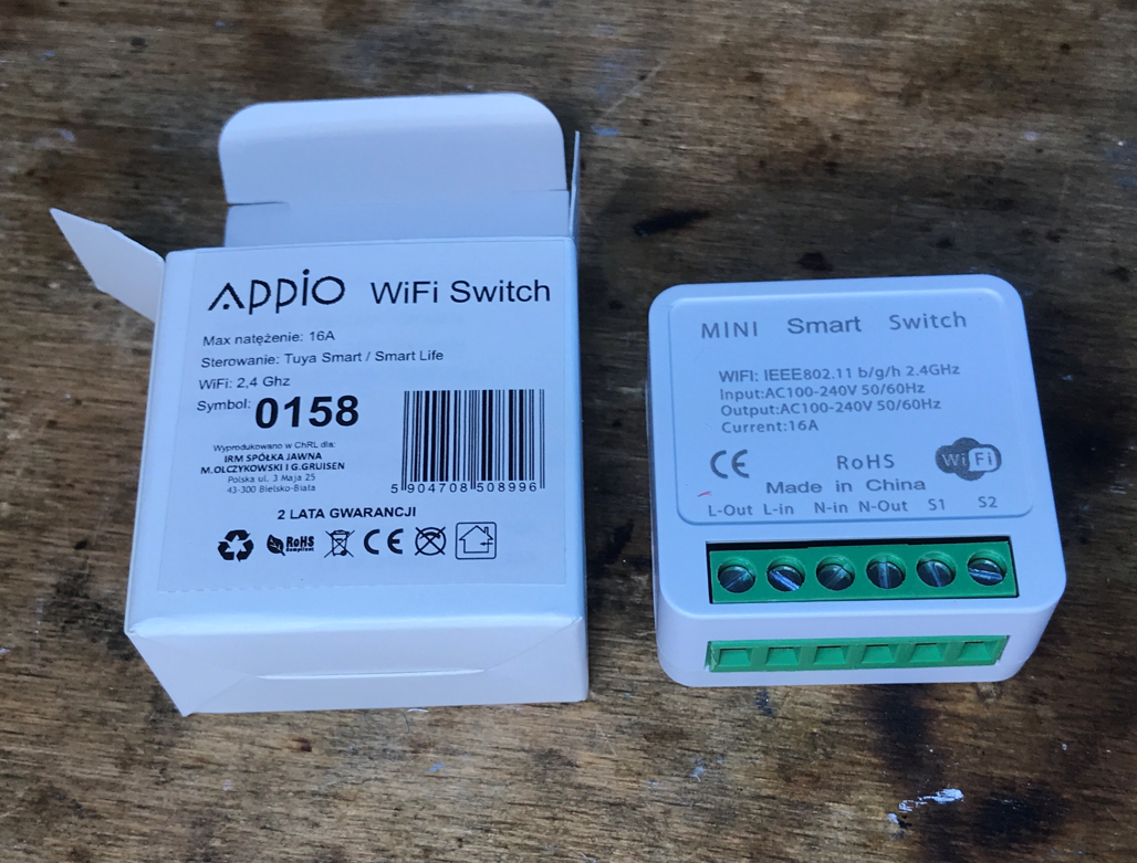 [BK7231N] Typowy moduł przekaźnik z WiFi do puszki - Appio 0158 Switch ...