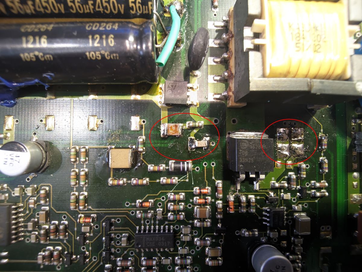 Siemens 6ES7405-0DA01-0AA0 PS 405 4A – wartości kondensatorów i oporników