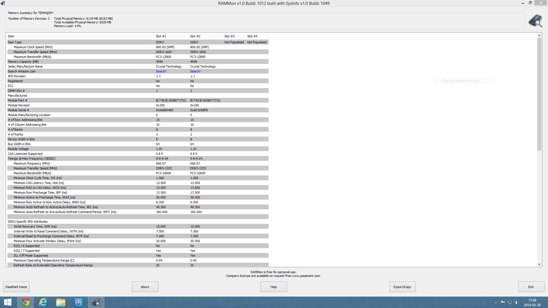 Windows 8 Enterprise 64-bit - ASRock XFast RAM, za mało pamięci