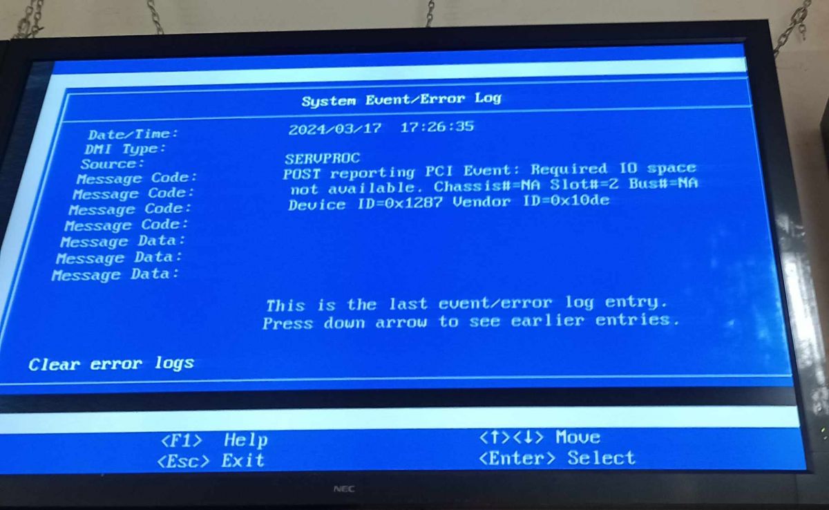 BIOS Error: 00180202 10DE1207 PCI Device resource allocation failure ...