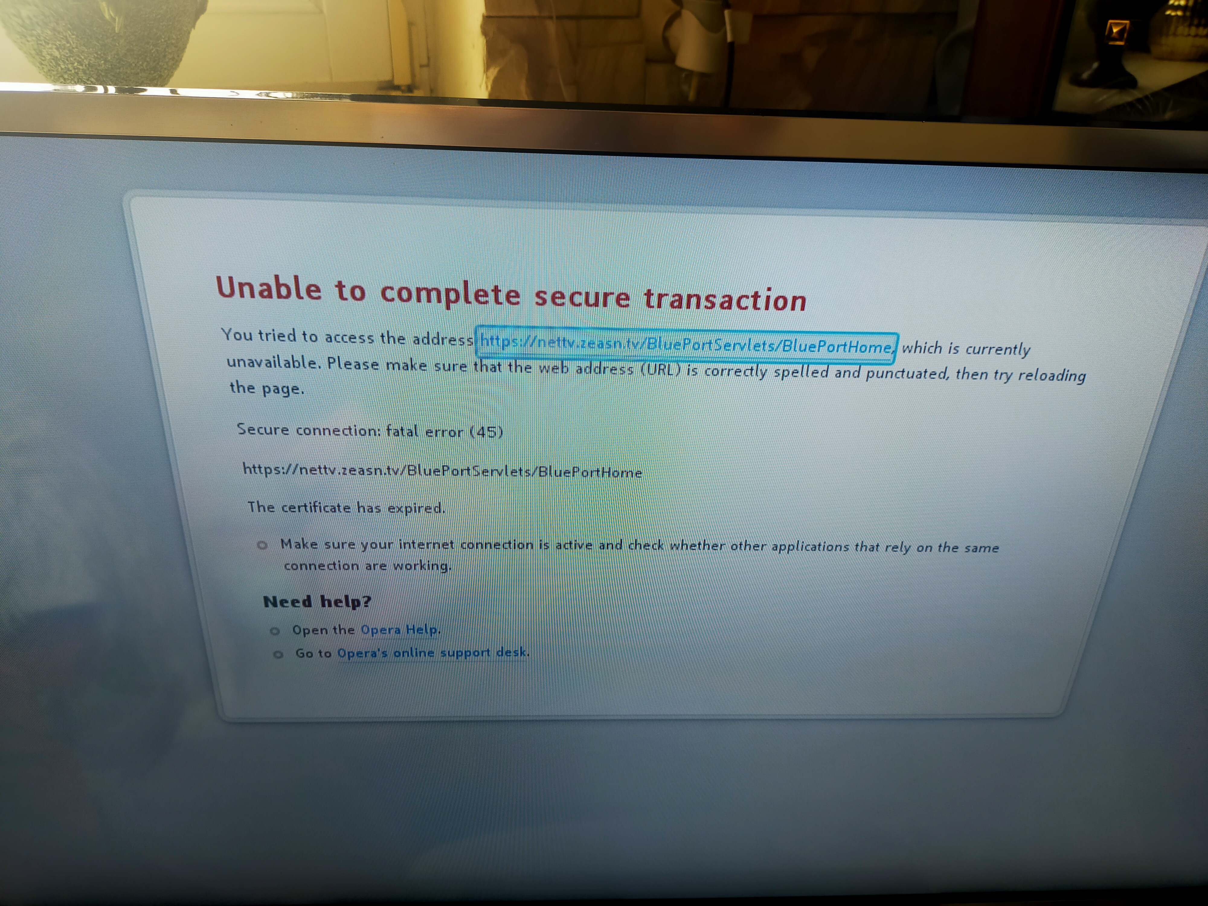 [Solved] Opera on Philips 40PFL4528K - message Unable to complete ...
