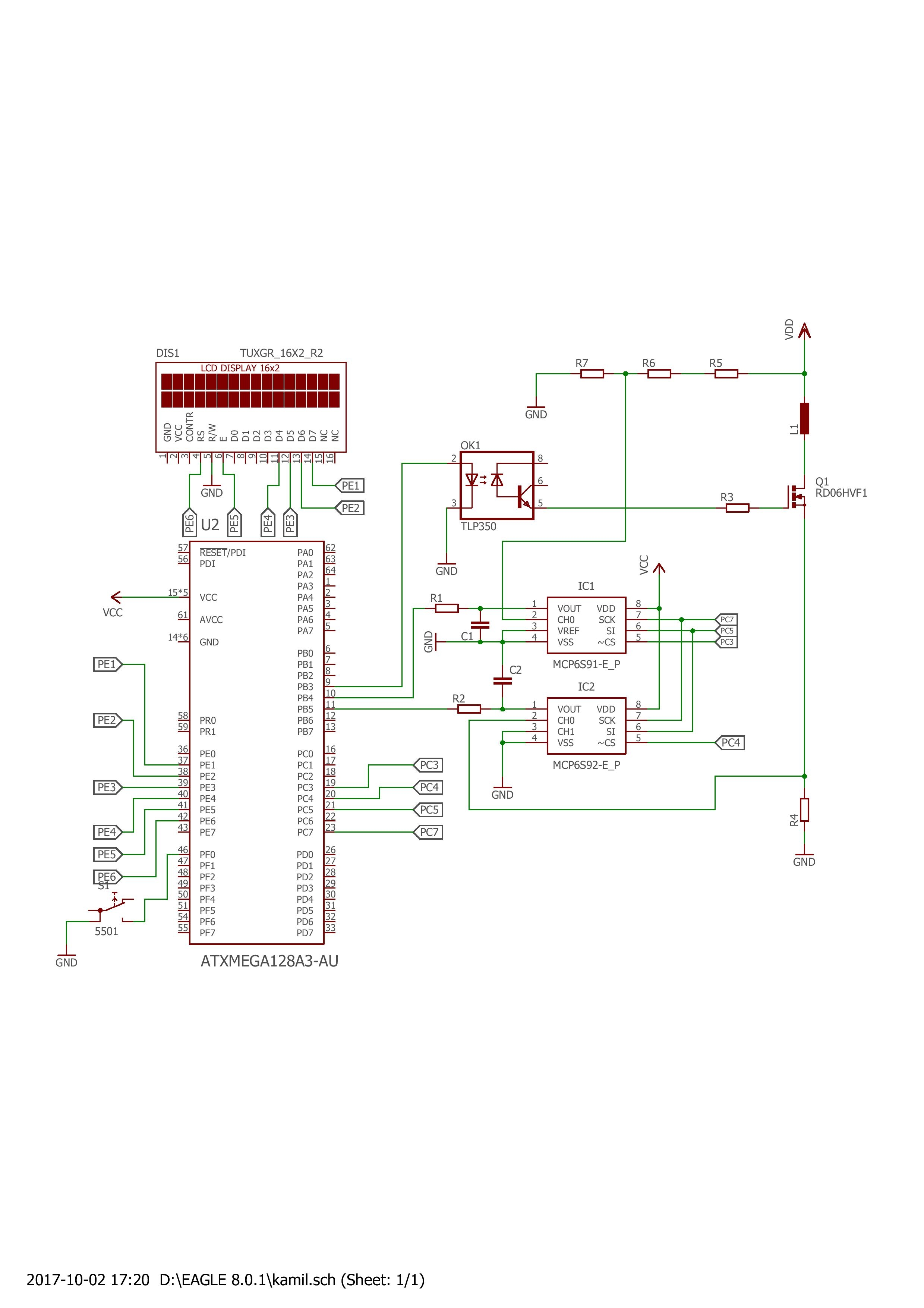 Atxmega128A3U - konfiguracja ADC i wyświetlanie wyników na HD44780 2x16
