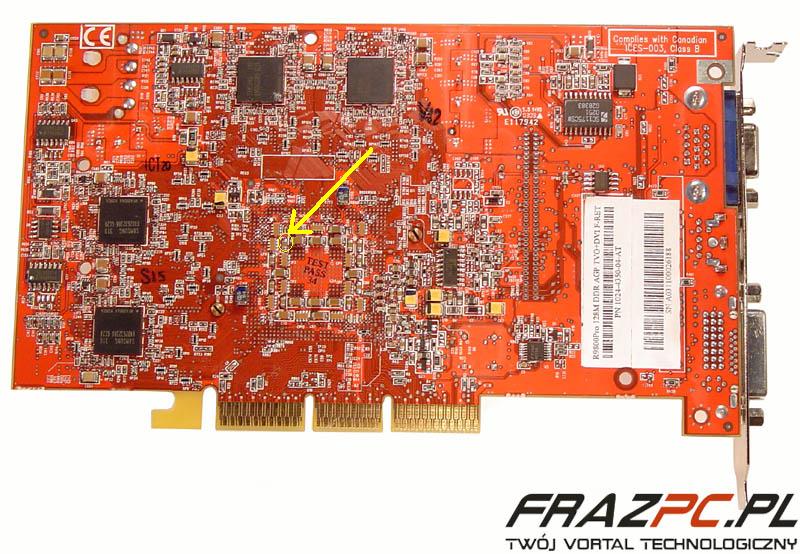 Radeon 9800 XL Medion - Naprawa i wartości kondensatora SMD po uszkodzeniu