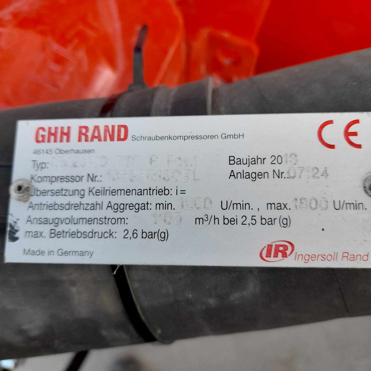 Znaczenie wskaźników na kompresorze GHH Rand CS 1200 2013