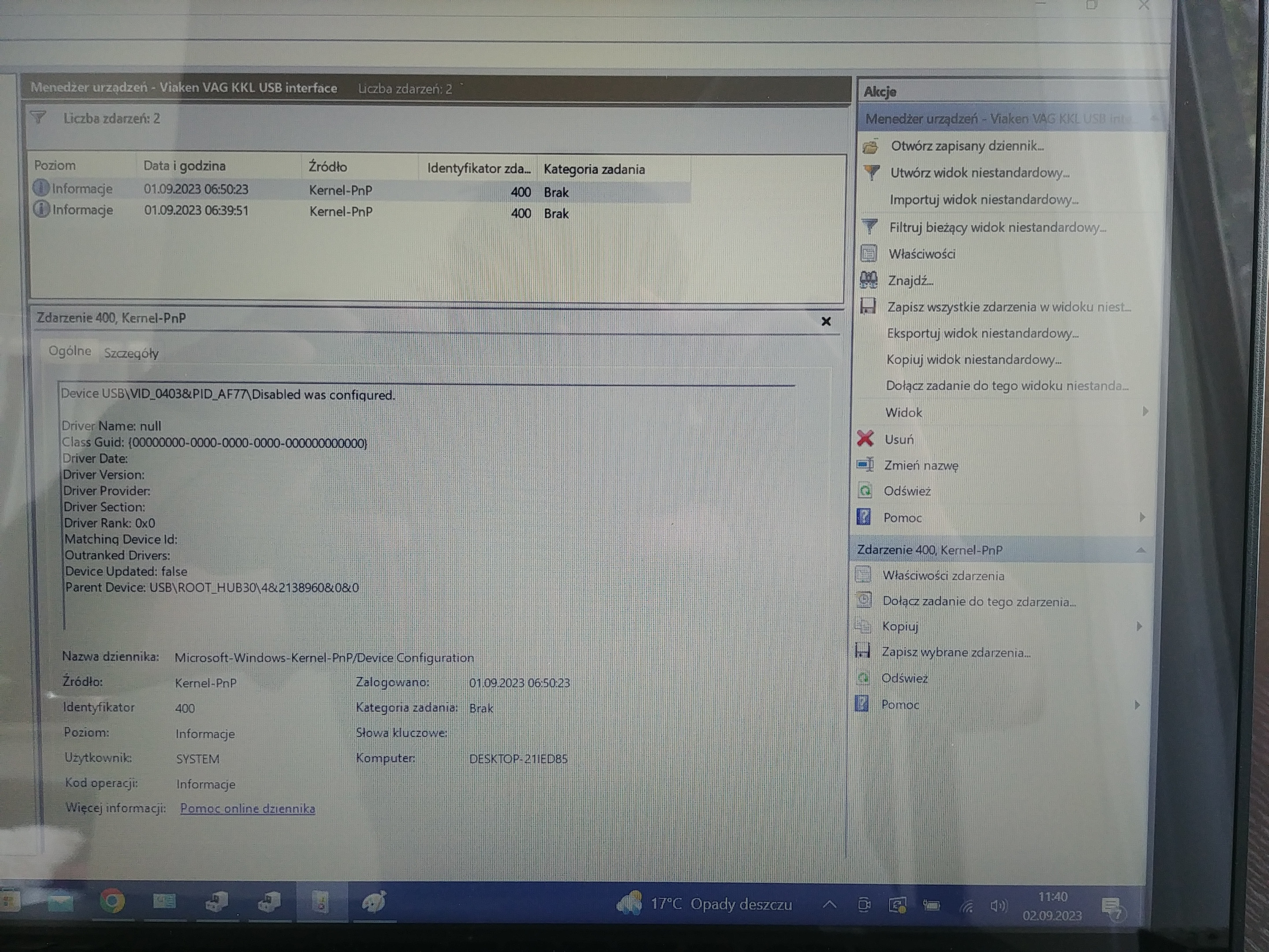 Windows 8 i 10 Na liście menedżera urządzeń brak Portów COM i LPT