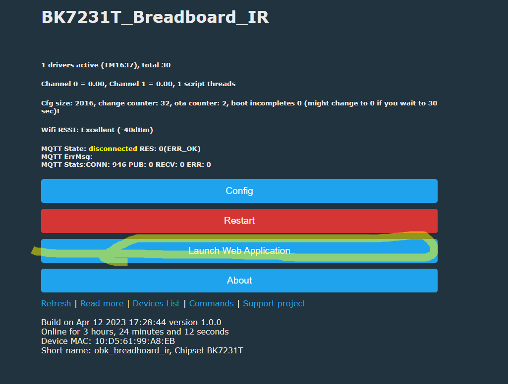 MOES 1-2 Light Switch: WB2S BK7231T TuyaMCU configuration for OpenBeken