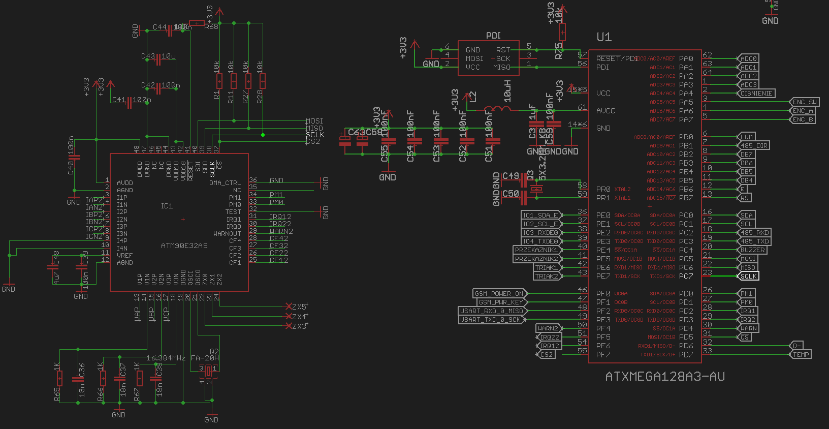Xmega128A3u + 2x ATM90E32 = brak danych na SDO/ MISO