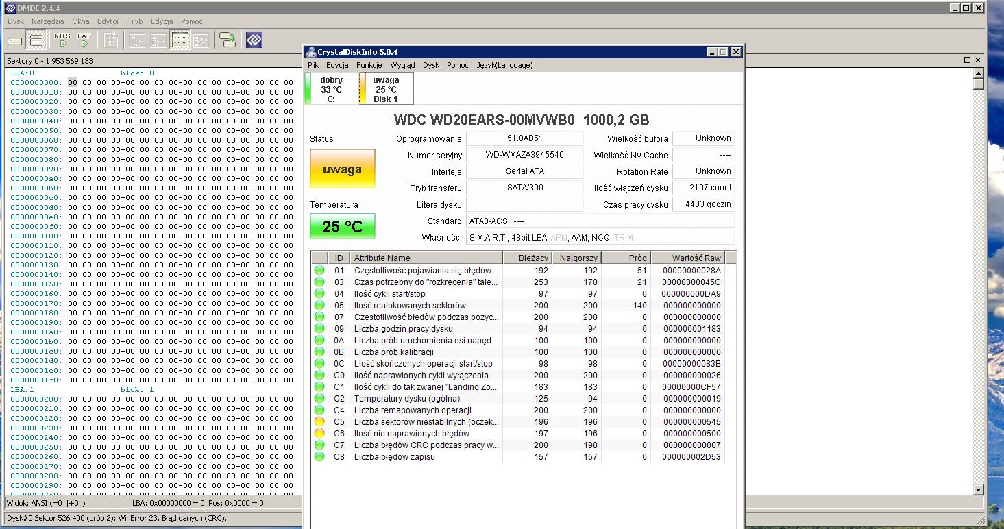 WD Elements 2TB - Zawieszanie systemu i problem z sektorami dysku USB