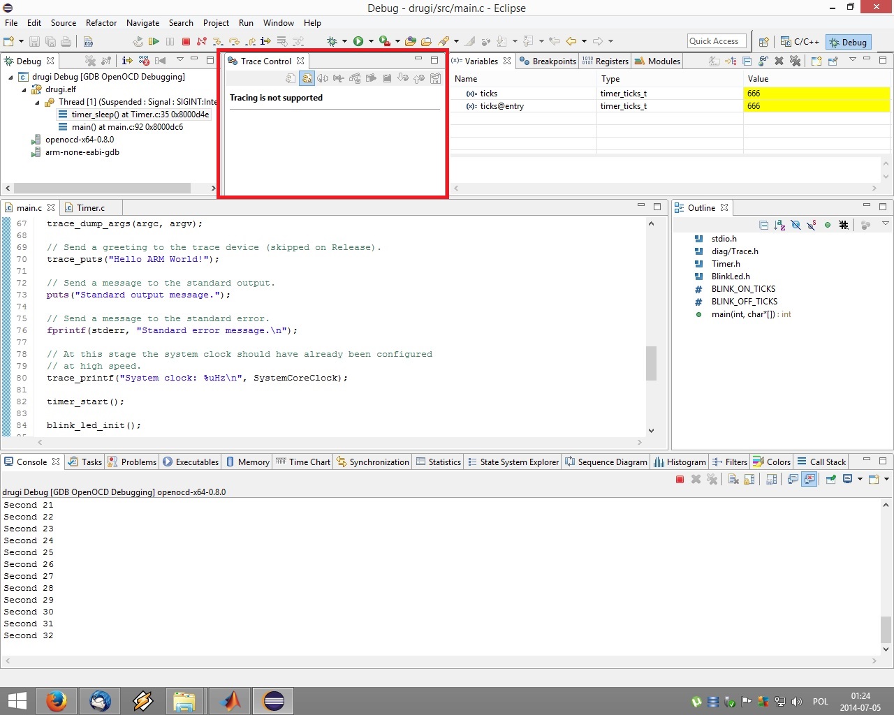 Cortex M - Serial Wire Viewer - CPU performance meter