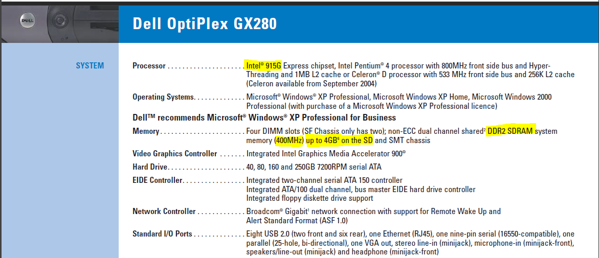 Jaką pamięć RAM wybrać do komputerów DELL Dell Optiplex GX280
