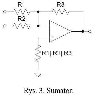 Sumator na TL072. Schemat prostego sumatora lewego i prawego kanału.