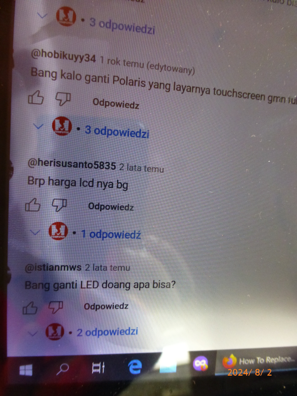 Czy matryca dotykowa Full HD z Dell E7270 pasuje do modelu E7240?