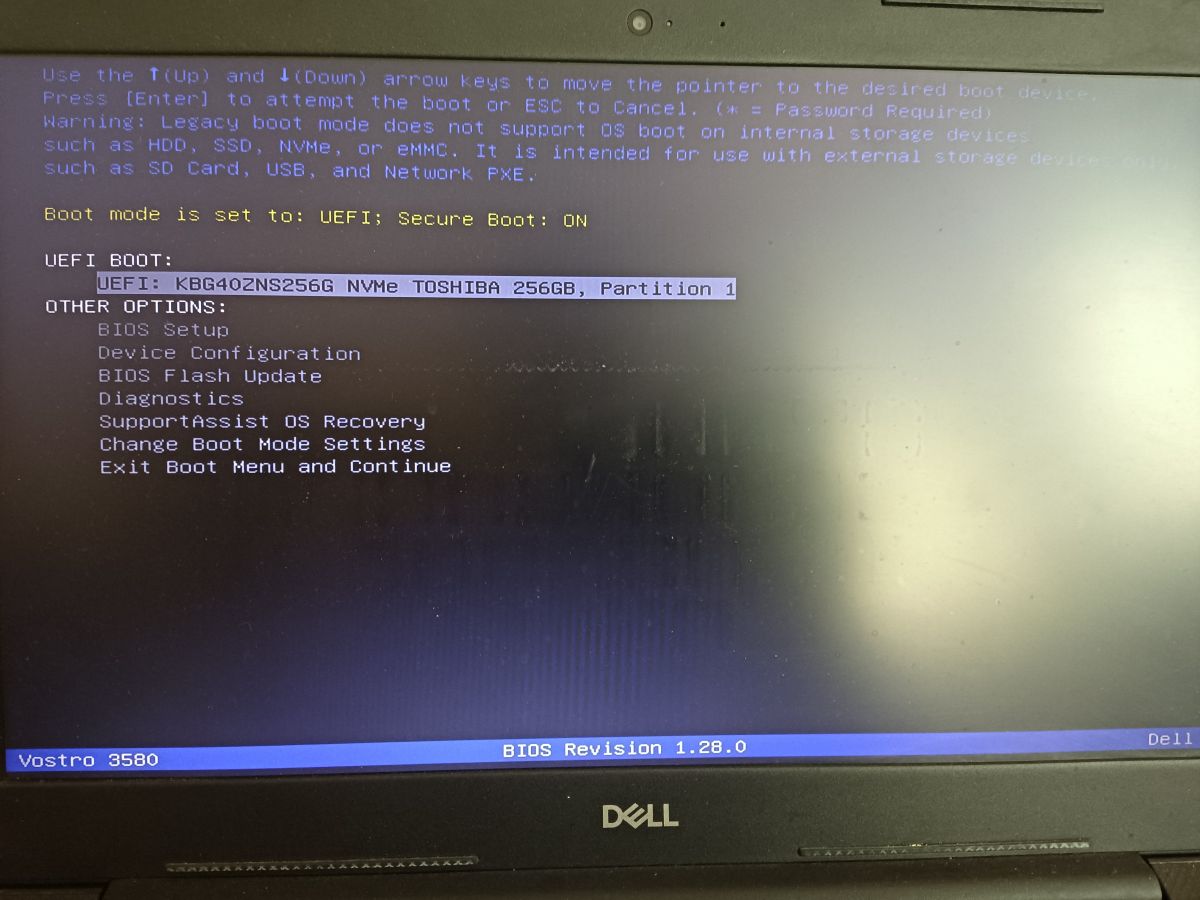 [Rozwiązano] Dell Vostro 3580 - problem ze zmianą UEFI na Legacy w BIOSie