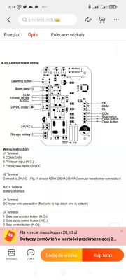 Podłączenie dwużyłowej fotokomórki EL301 do sterownika DKC500DC-2