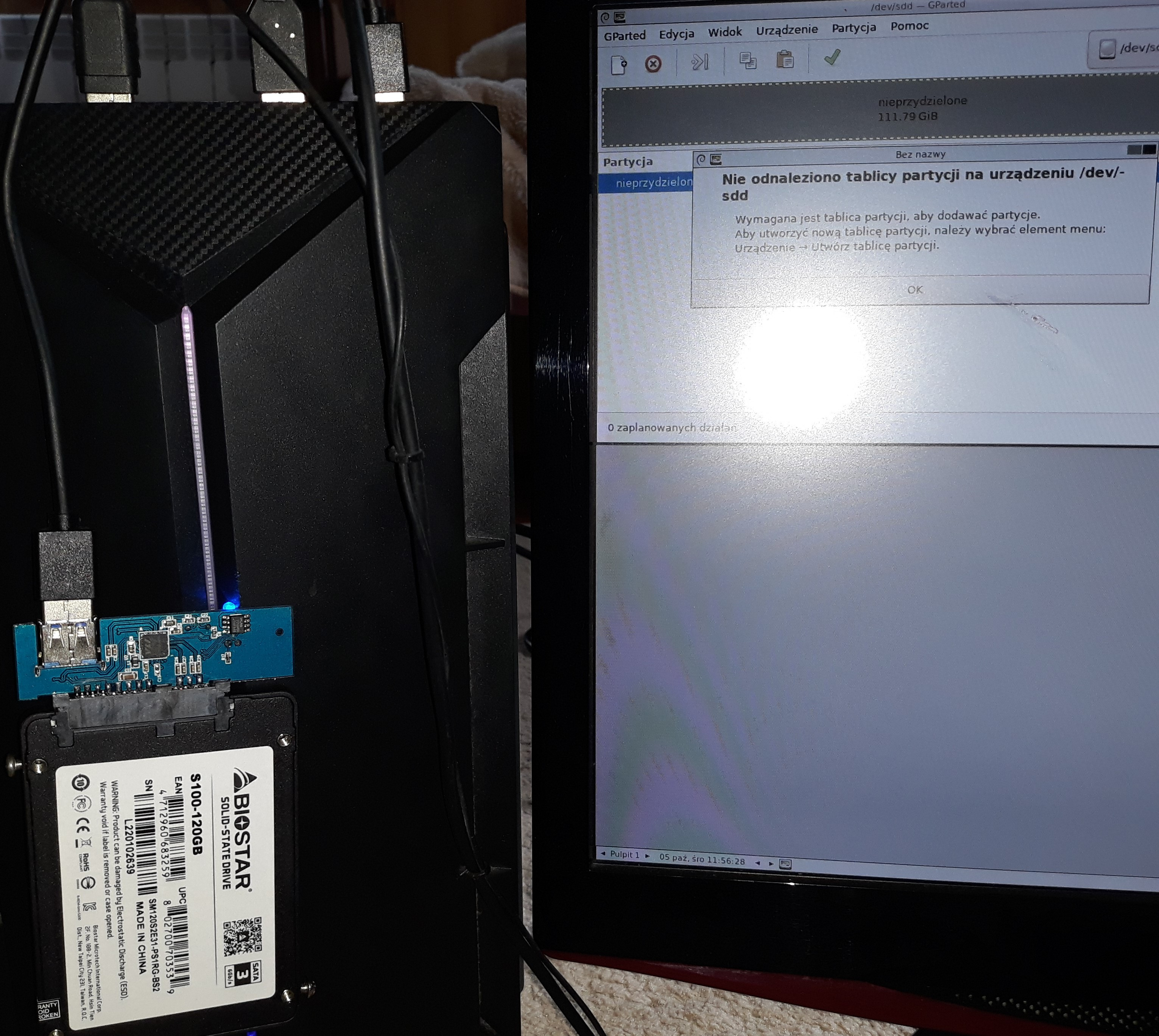 Usterka dysku Biostar S100-120GB - BIOS go widzi, błędy skanowania ...