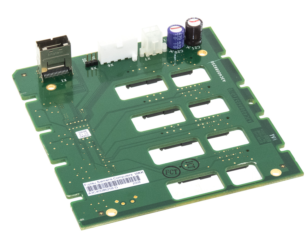 Fujitsu 4XSAS/SATA - Opis zasilania złącza SAS i Backplate