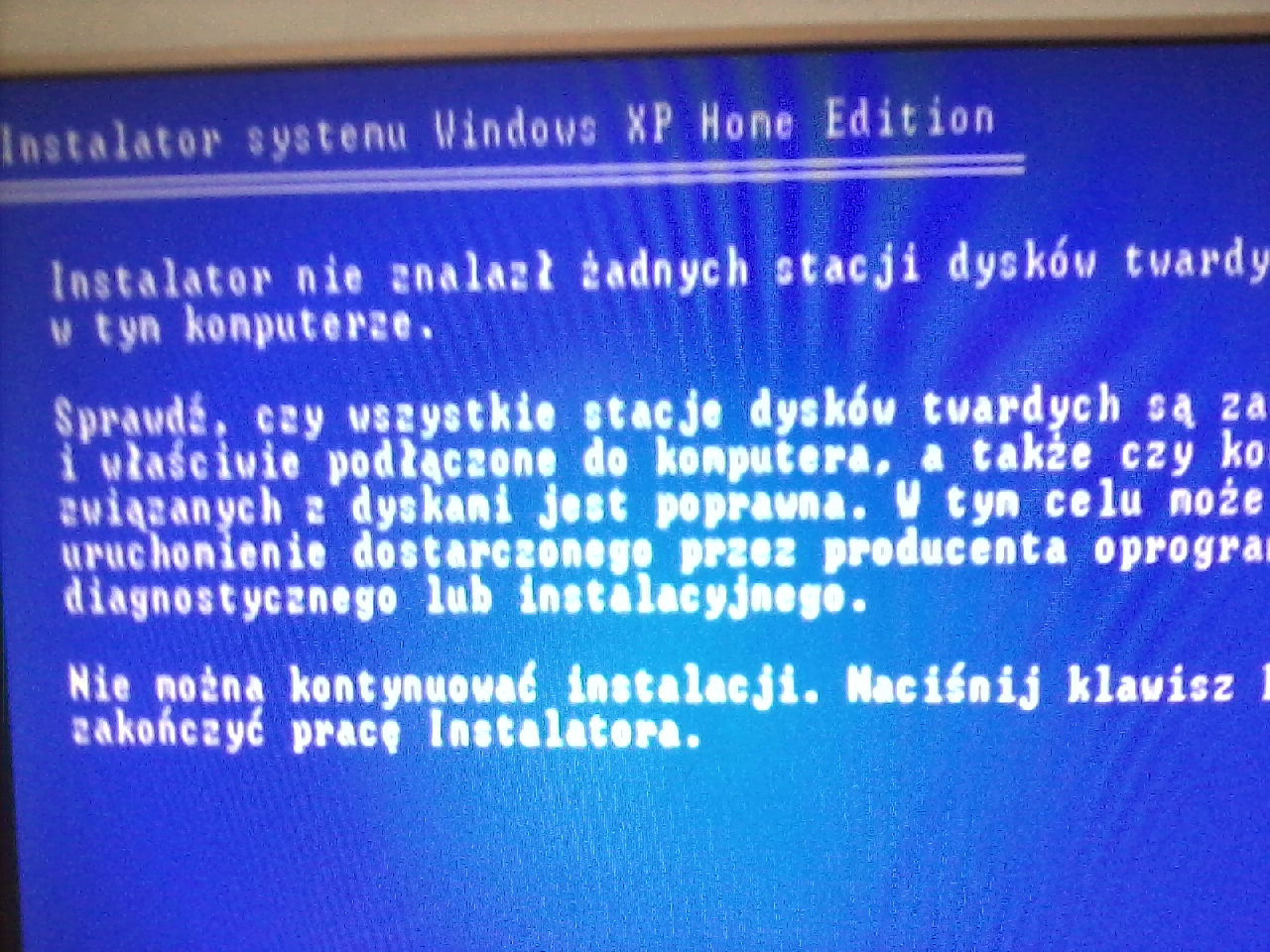 Dell GX280 - błąd przy uruchamianiu, problem z dyskiem twardym