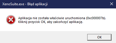 [Rozwiązano] Xenobot PandoriumX aplikacja nie została właściwie uruchomiona 0xc00007b W10 64B