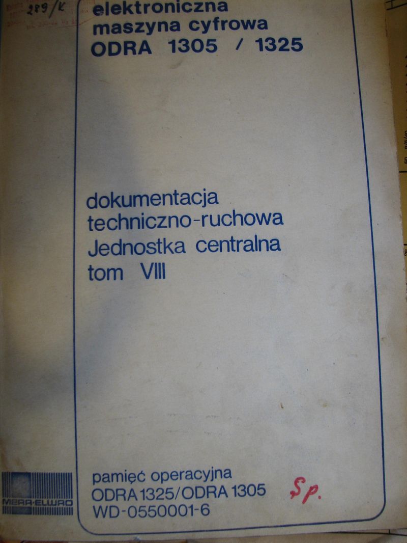 Jak uruchomić komputer ODRA 1305 w muzeum? Szukam dokumentacji i części - 5